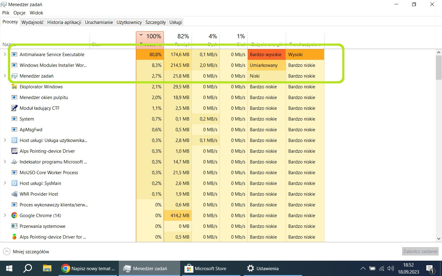 Obciążenie procesora przez Antimalware Service Executable na Dell E6410 ...