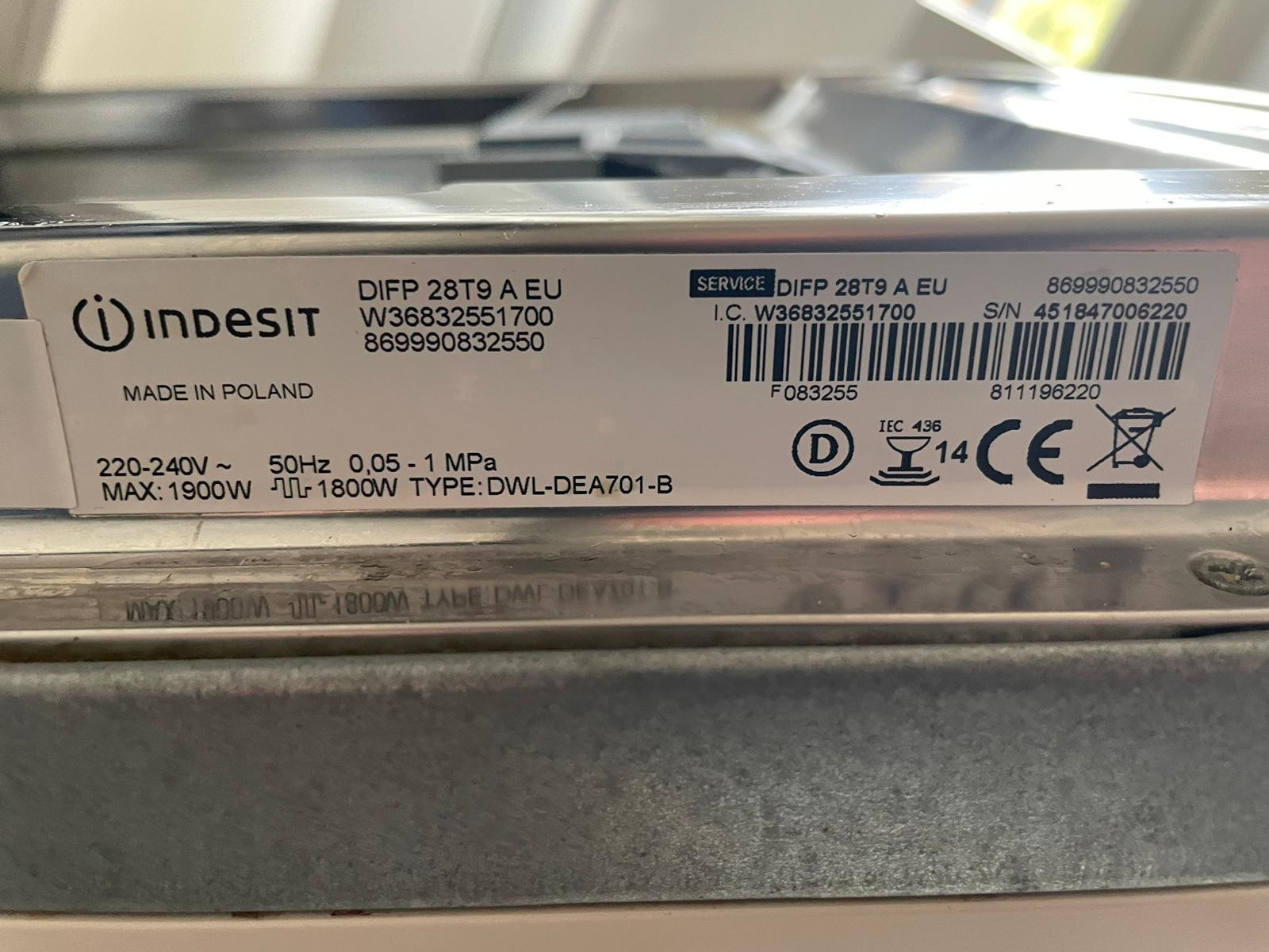 Zmywarka Indesit DIFP 28T9 A EU kieszeń na kostkę - elektroda.pl