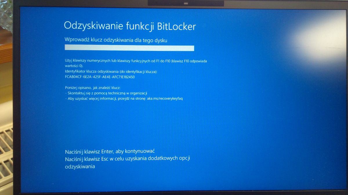Zablokowany HP ZBook Fury 17 G7 po włączeniu BitLocker - zawieszenie ...