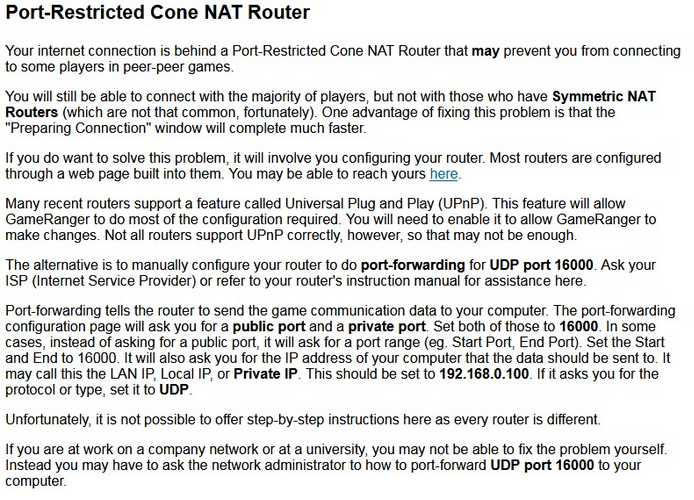 [Rozwiązano] Problem z Game Ranger - Port-restricted cone nat router