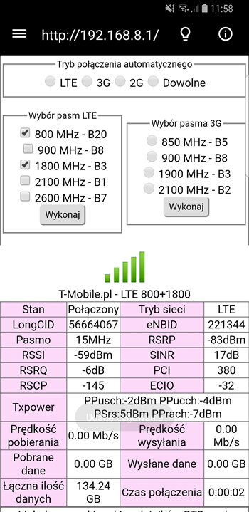 Pomiary sygnału LTE i dane BTS-owe - elektroda.pl