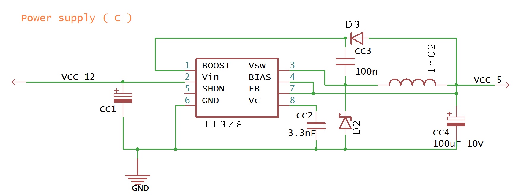 LT1376 - 12V na 5V DC, silne zakłócenia EMI wpływają na GPS i radio AM