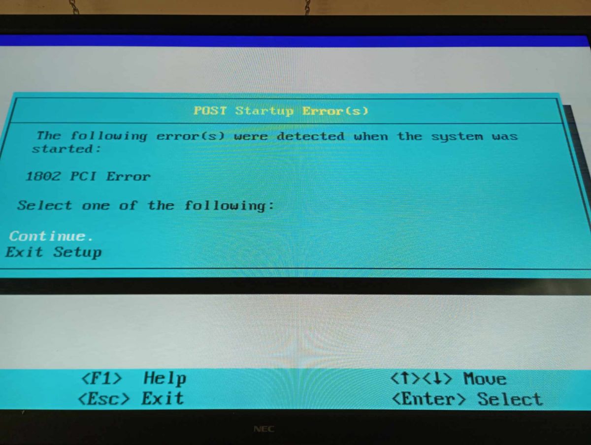 BIOS Error: 00180202 10DE1207 PCI Device resource allocation failure ...