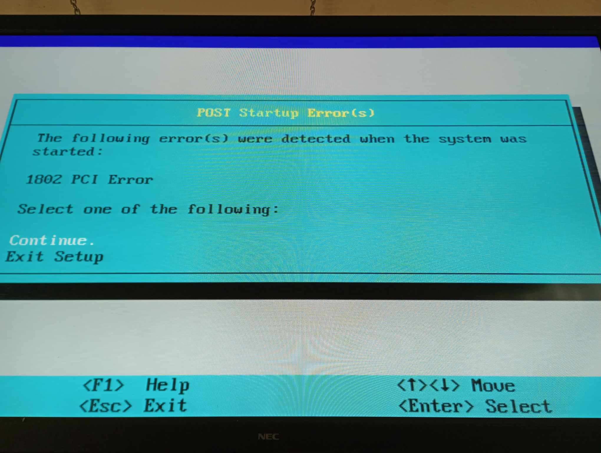 BIOS Error: 00180202 10DE1207 PCI Device resource allocation failure ...