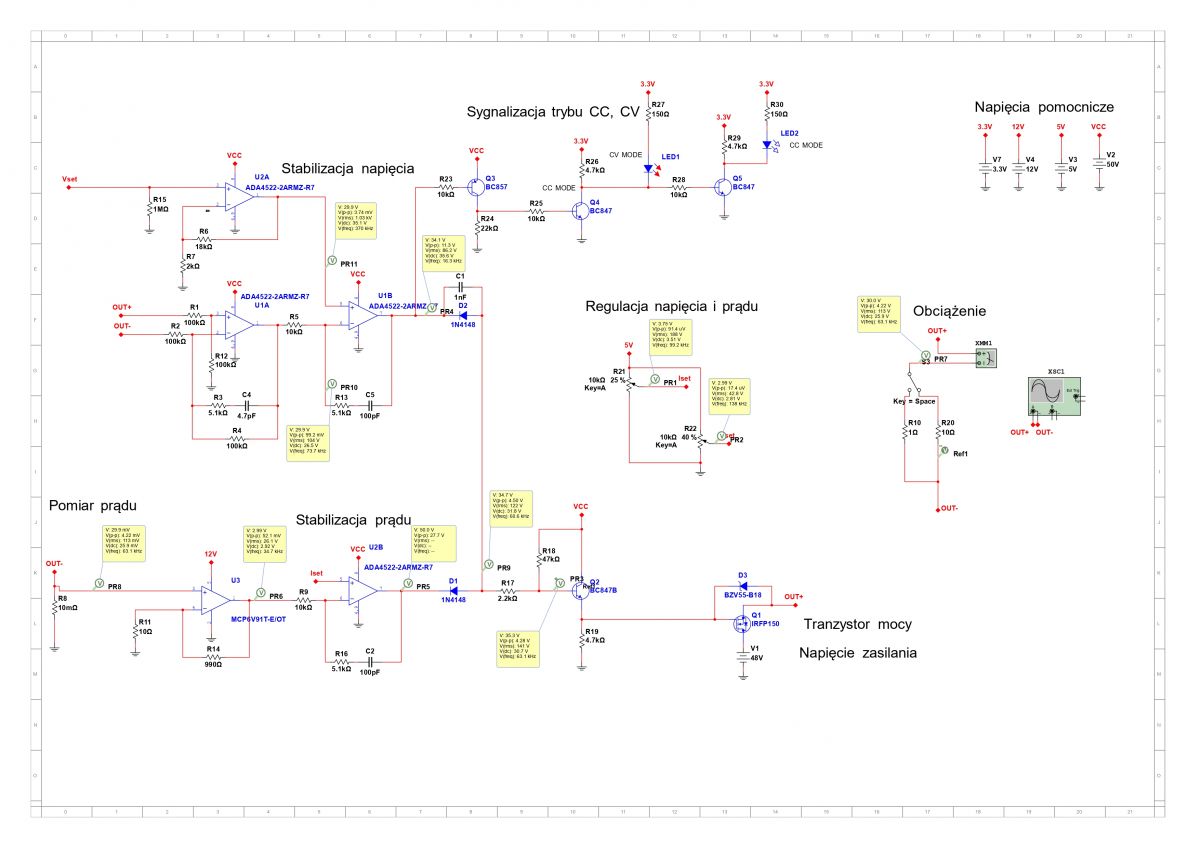 Projektowanie zasilacza liniowego sterowanego cyfrowo z przetwornicą ...