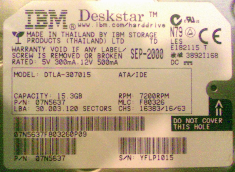 IBM DTLA-307015: nie wykrywany przez BIOS, nie kręci