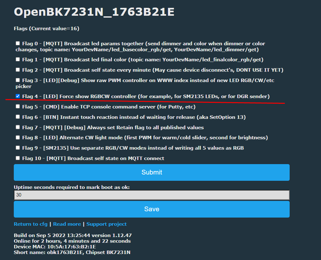 Nous Smart WiFi Bulb P3 RGBCW - CB2L + BP5758 - zmiana firmware