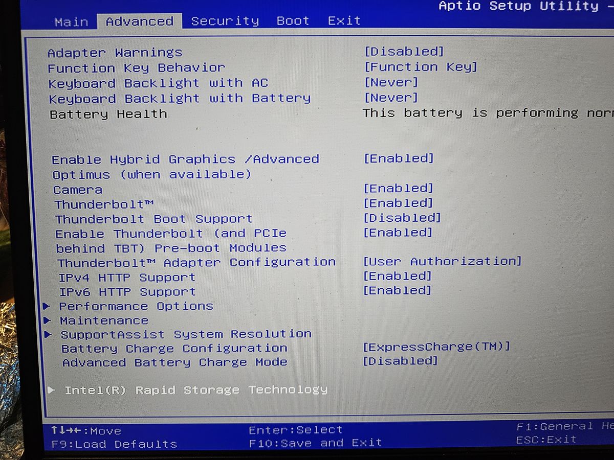 Alienware X15 R1 - BIOS widzi dysk SSD, ale nie można ustawić bootowania