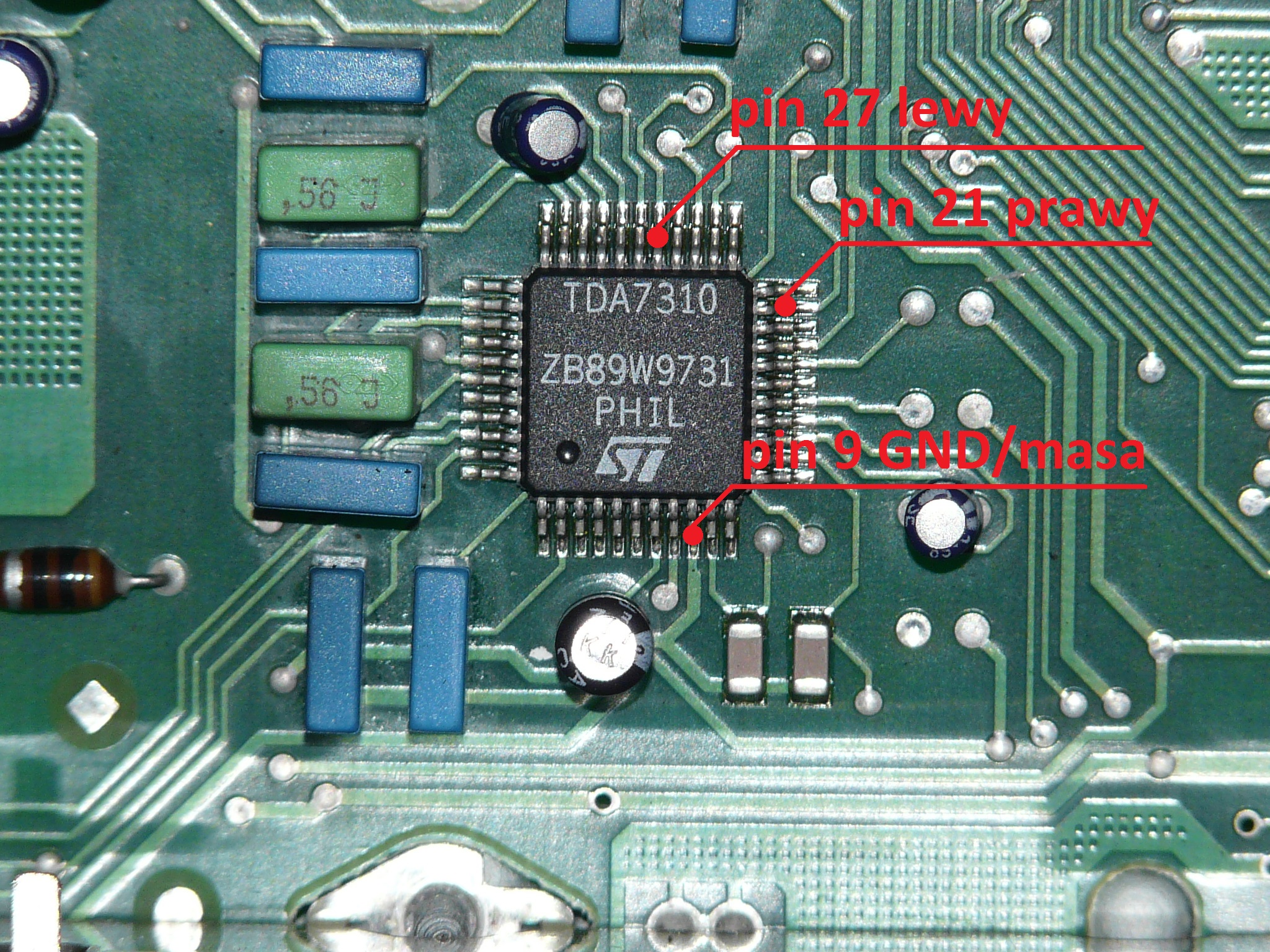 Jak dorobić wejście AUX w BMW Professional RDS z układem TDA7310?