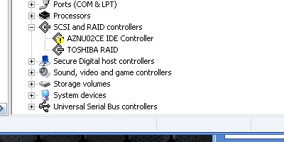 Qosmio G30 , Windows Xp MCE SP3 i Samsung 860 64GB brak sterownika ...