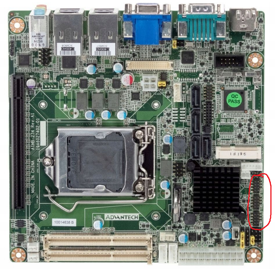 ADVANTECH AIMB-274 – nietypowe złącza USB na płycie, jak podłączyć ...