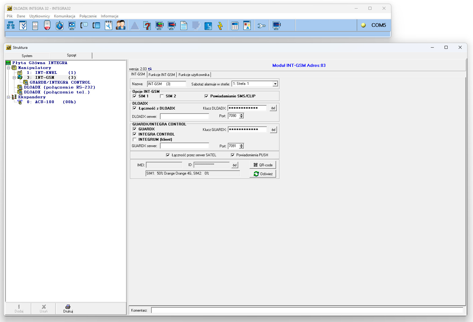 Integra 32, INT-KWRL2, ABAX 2 (ACU-220): Jak nawiązać łączność z ...