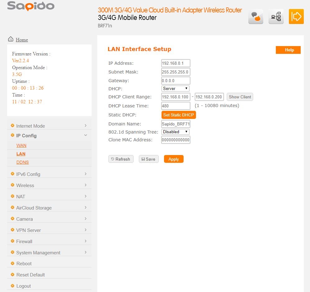 Jak skonfigurować VPN na Sapido BRF71n do połączenia z PLC przez modem 3G?