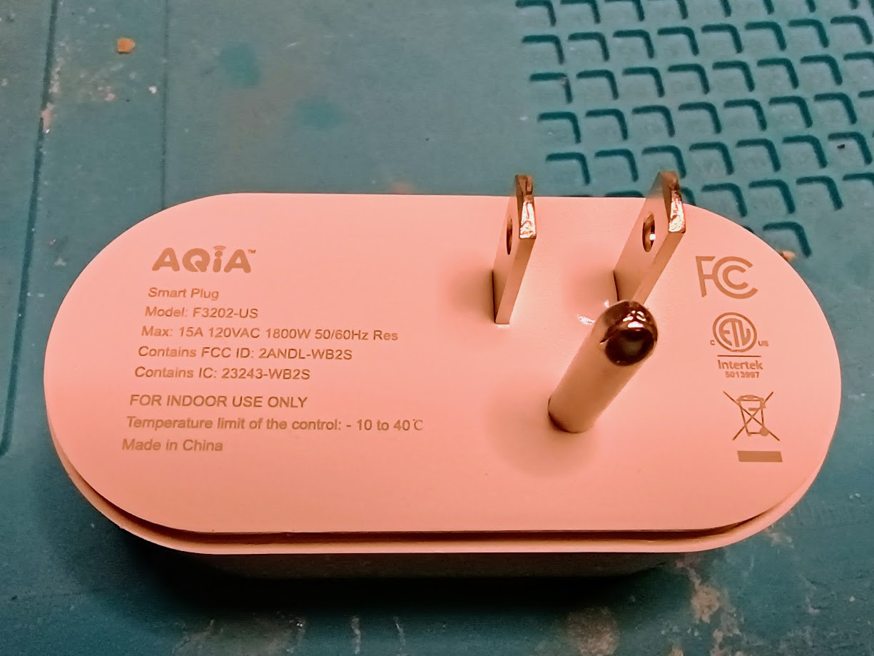 Aqia Smart Plug F3202-US Teardown and Home Assistant Integration Guide