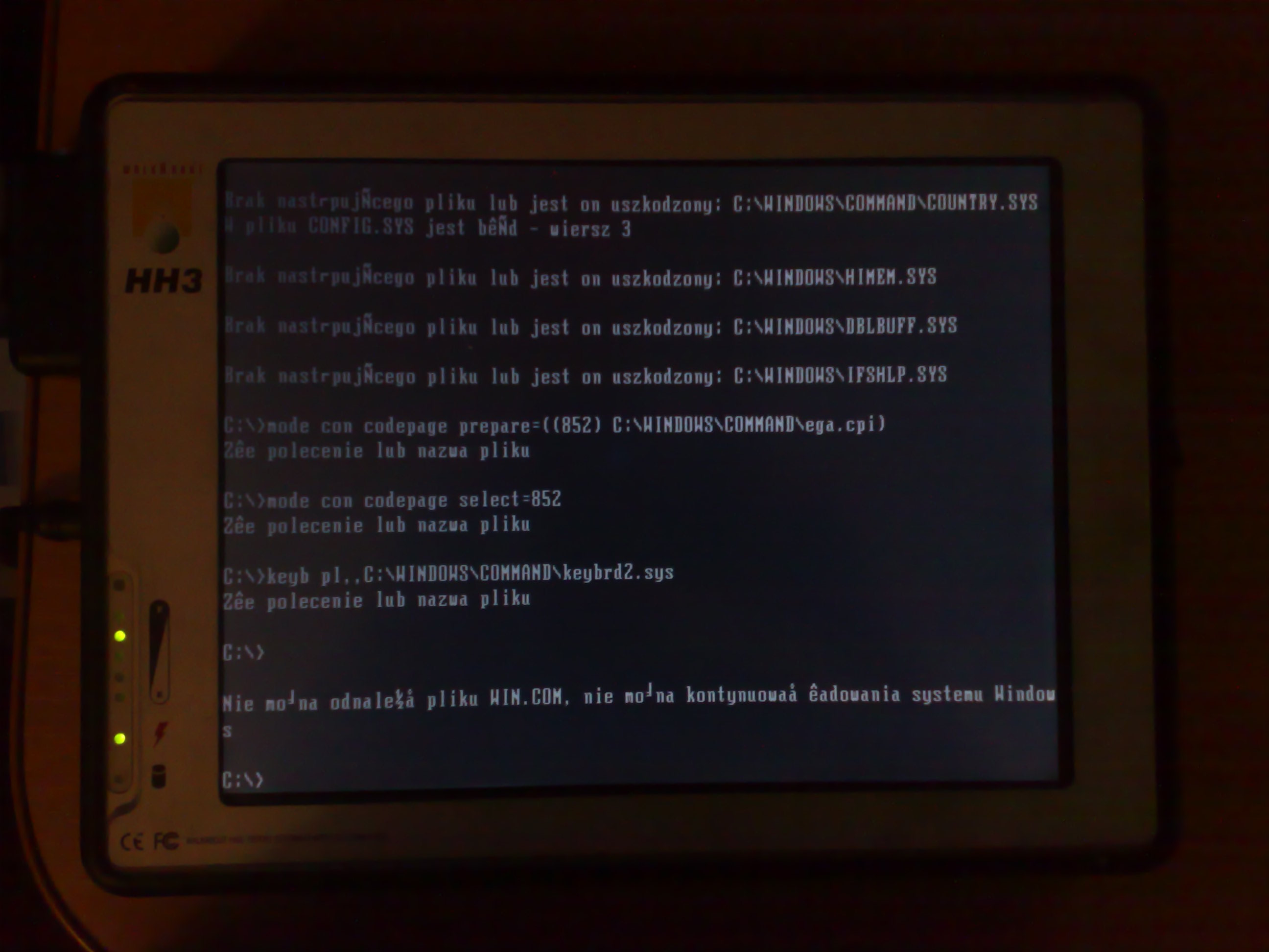 Jak zainstalować nowy system na tablet WalkAbout Hammerhead 3 bez CD-ROM?