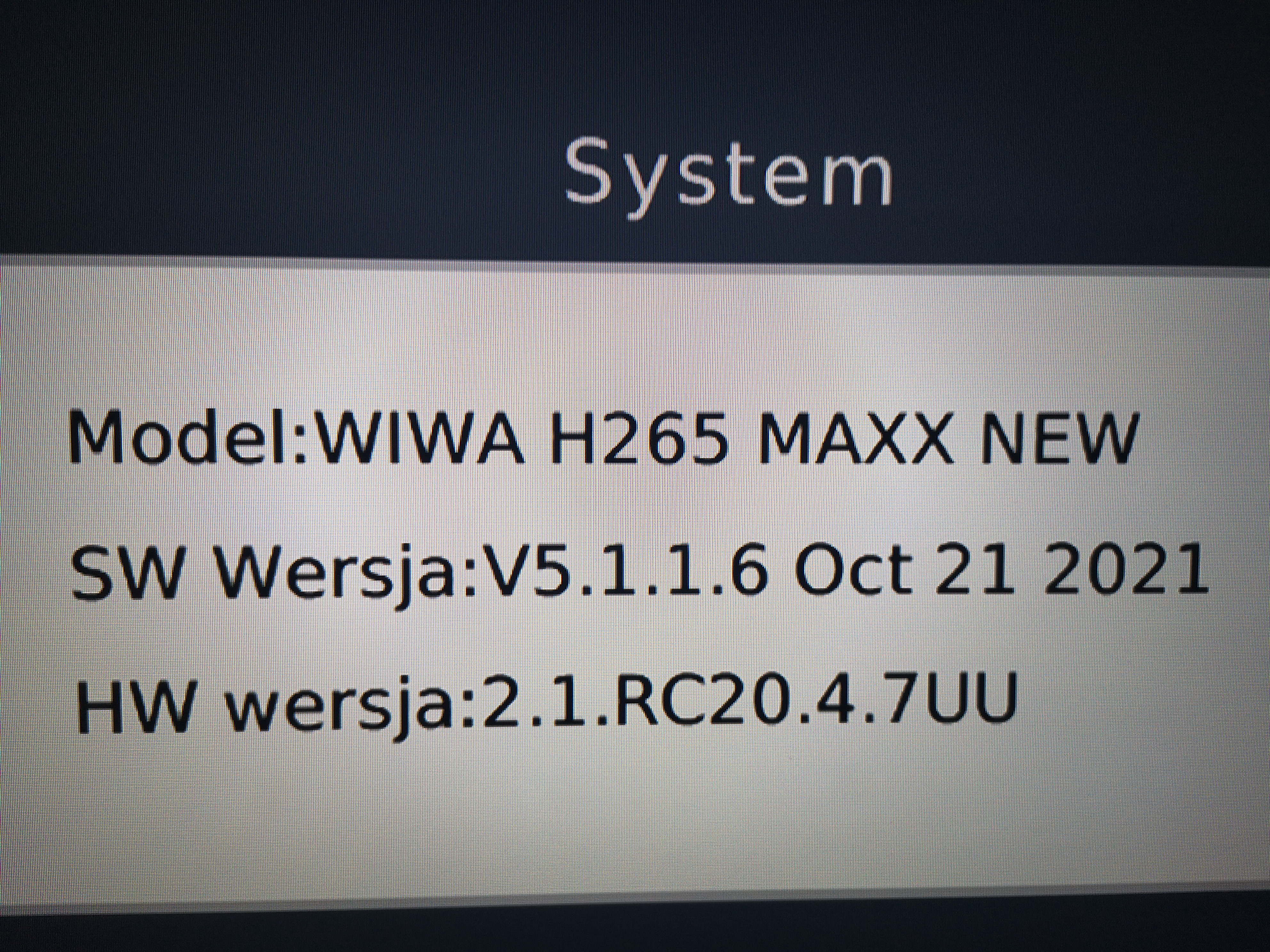 WIWA H265 tuner - the issue of updating via usb / network and network ...