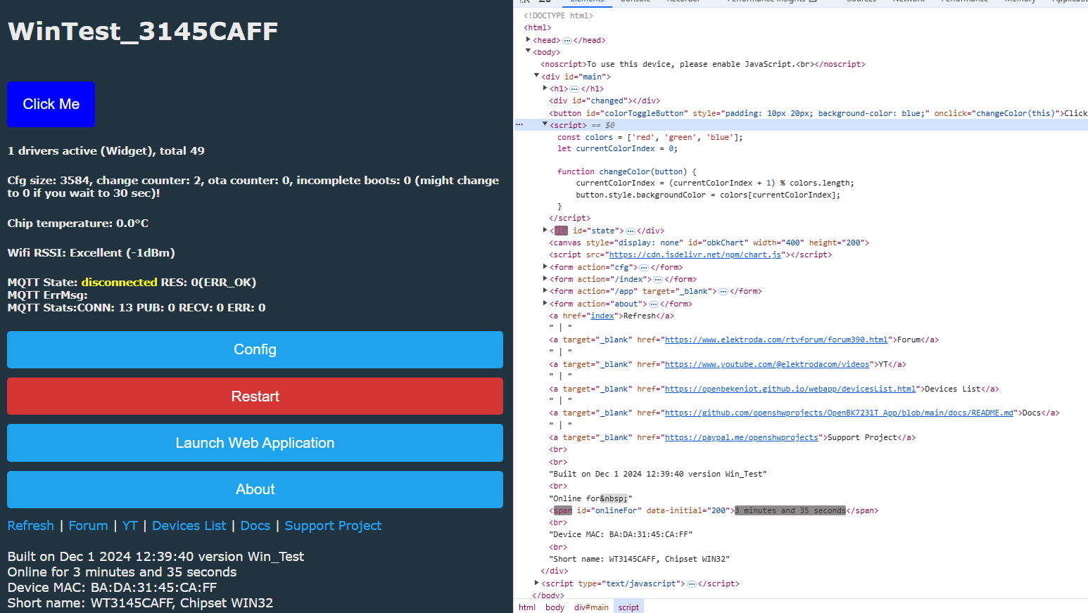 random idea, scriptable HTML elements for OBK page - widgets/widget driver - for custom channels?