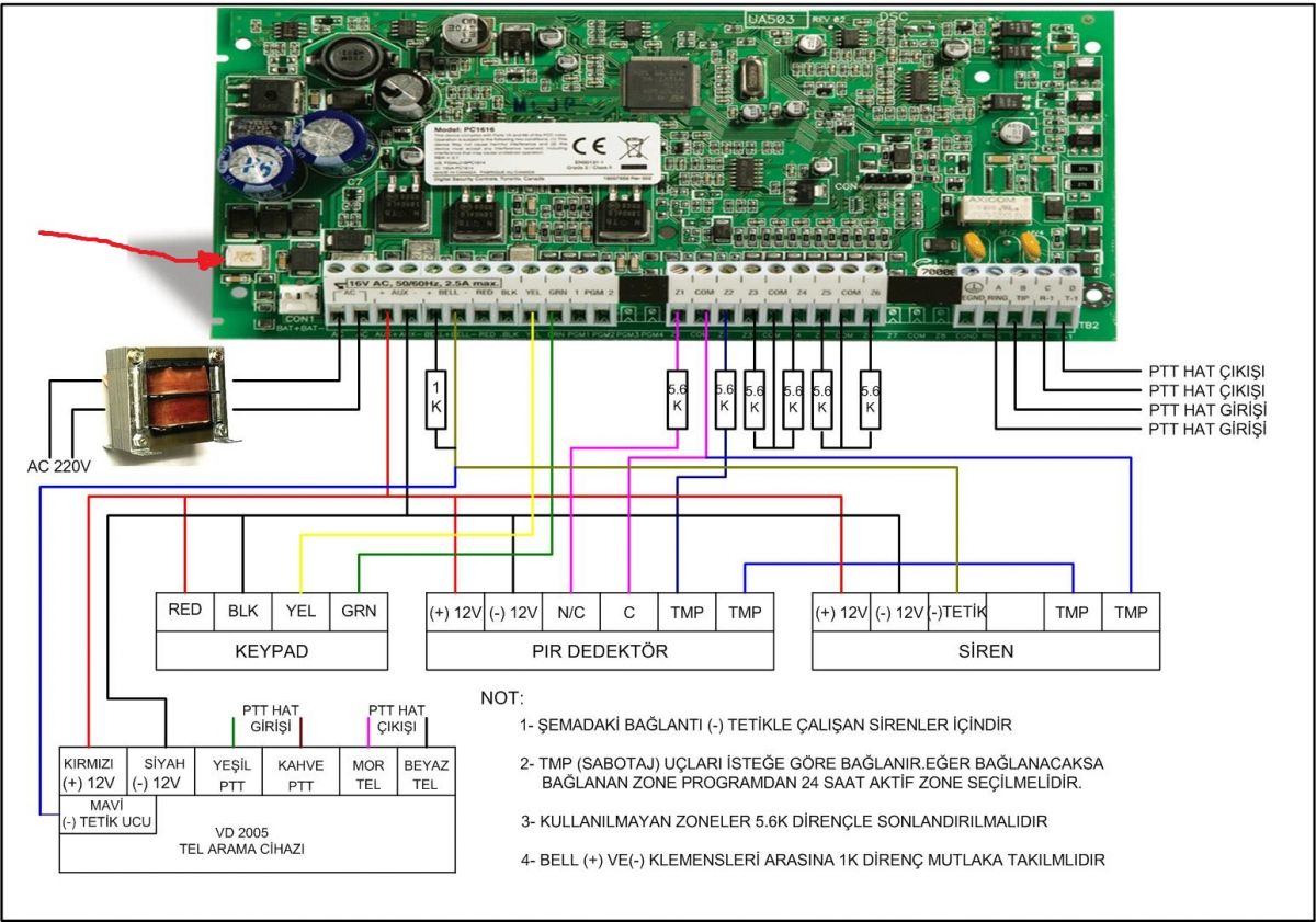 [Rozwiązano] DSC1616 - brak minusa do akumulatora, czy to bezpiecznik SMD?