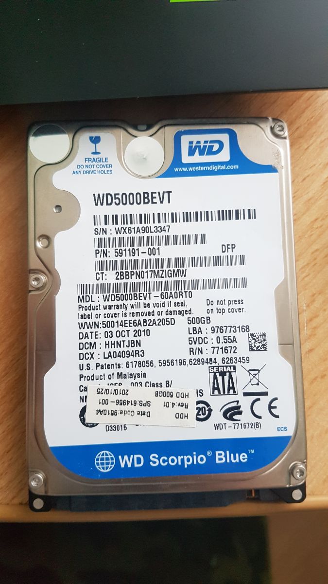 Wymiana płytki elektronicznej w dysku WD500BEVT 500GB - odzysk ...