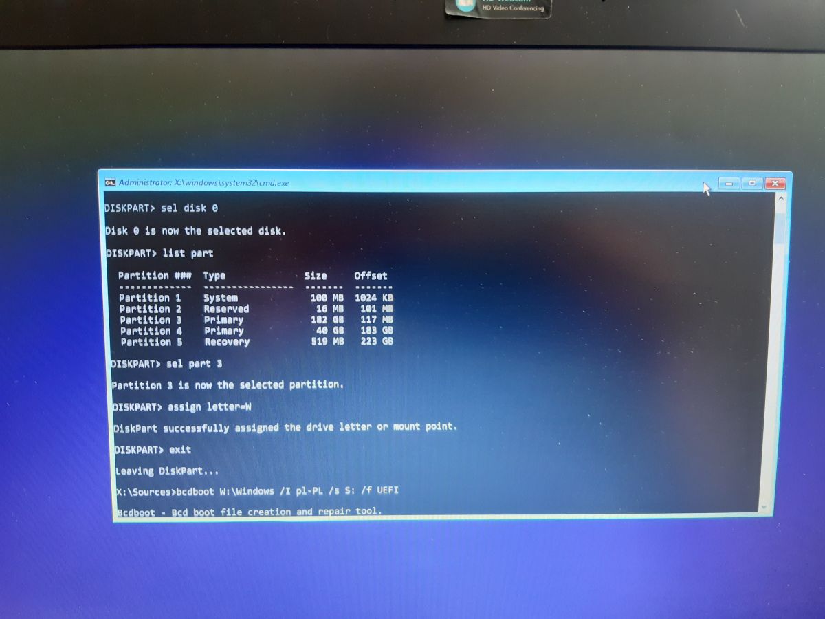 No bootable image found... - Problem z uruchomieniem systemu Wndows 10 Pro