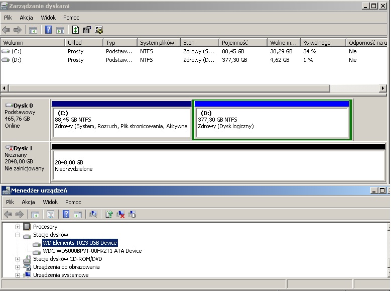 WD Elements1023 500GB - Podaję do analizy odzysku danych sektory 0-100