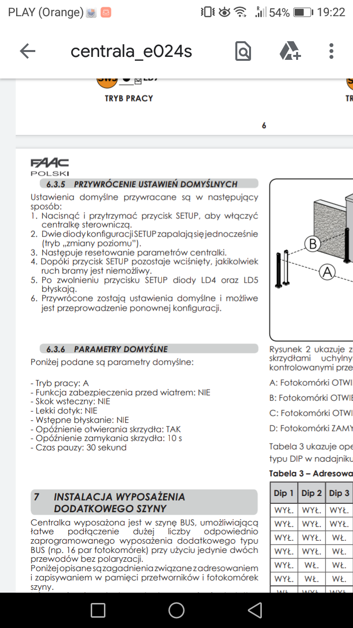 Faac E024S - czemu są błędy w instrukcji polskiej?