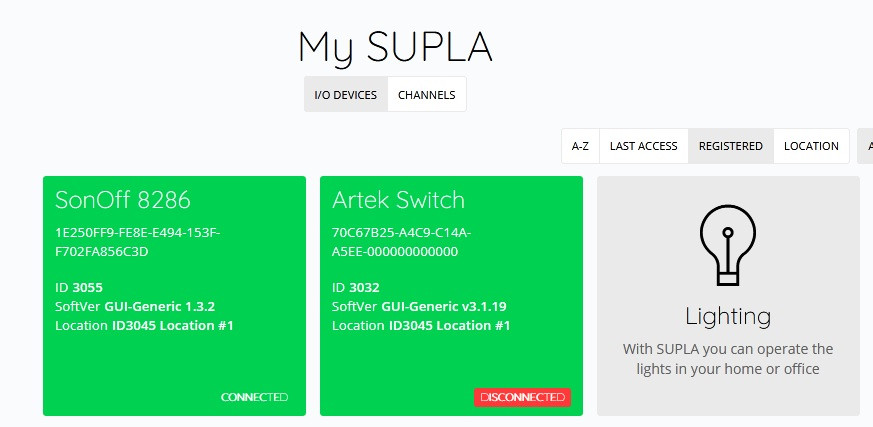 Invisible devices in the Supla application - SonOff Basic on ESP8285 with changed soft