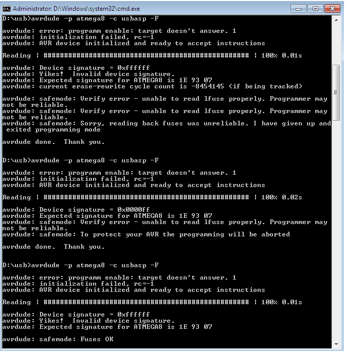 AVR fuse Calculator i programator graficzny z avrdude - 15