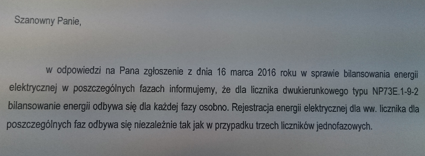 Licznik NP73E.1-9-2 a zliczanie energii w instalacji 3-fazowej z ...