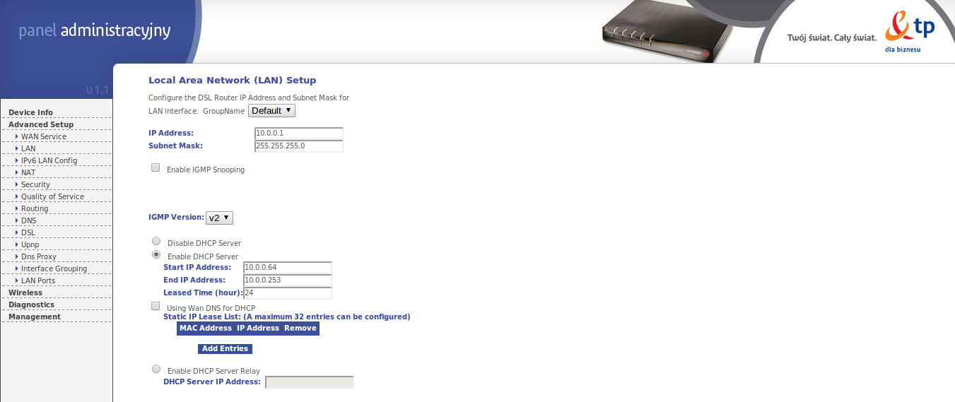 CellPipe 7130 RG - Jak skonfigurować DSL i Wi-Fi po twardym resecie?