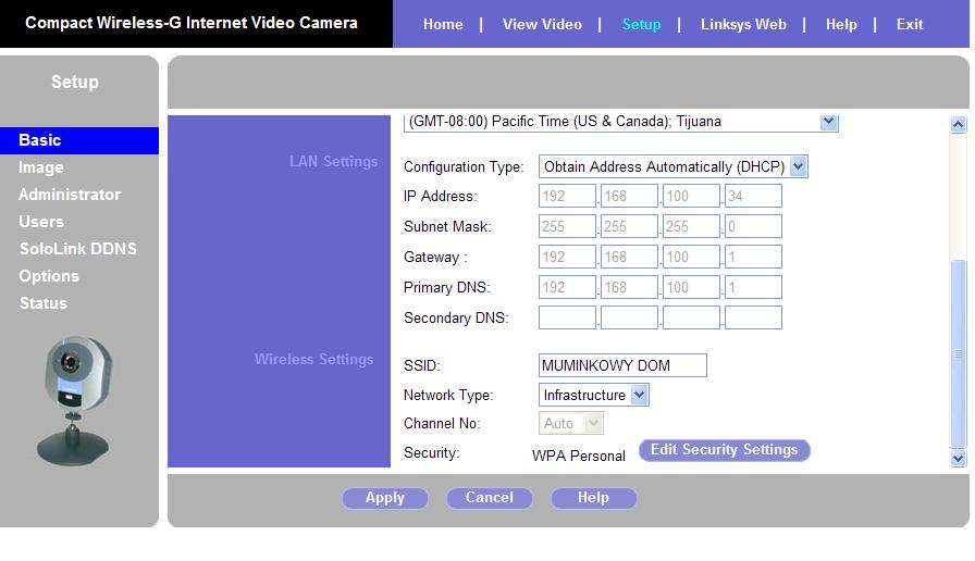 Kamera WIFI LINKSYS WVC54GC działa tylko po kablu a nie po wifi ...