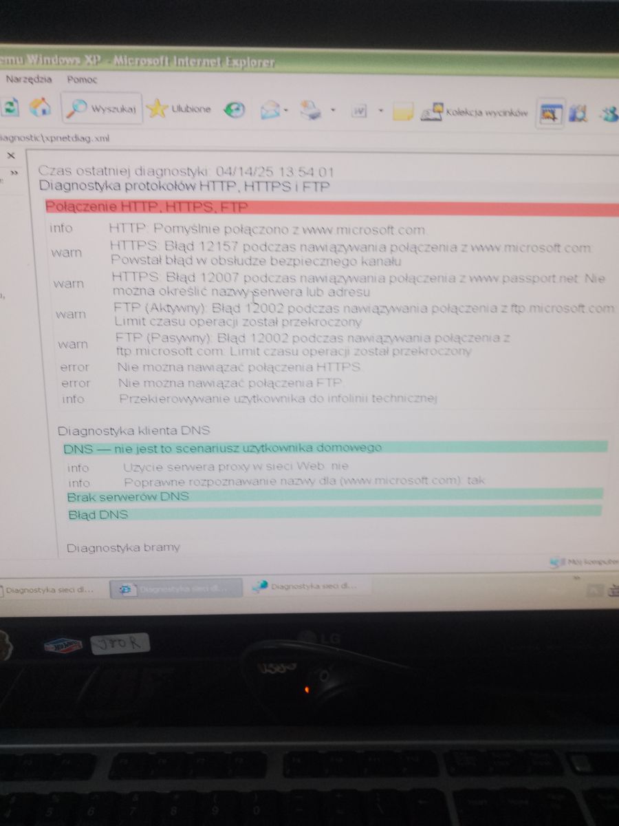 Windows XP – Internet Explorer nie otwiera stron, błąd ładowania witryn