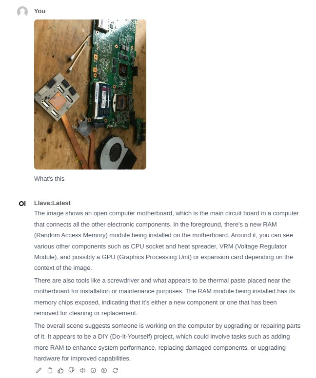 Minitest: robot vision? Multimodal AI LLaVA and workshop photo analysis ...