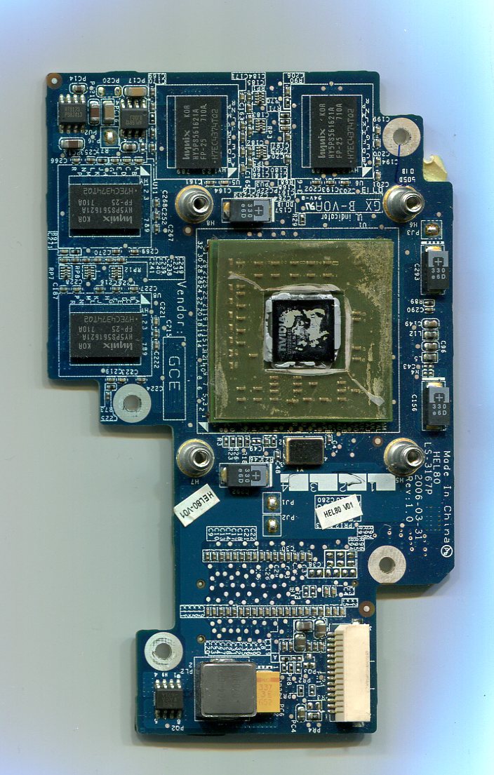 Compal HEL80 - matryca nie działa, zewnętrzyny monitor tak