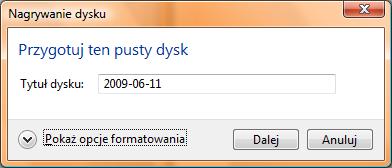 Windows Vista HP SP1 i częsty komunikat przygotuj pusty dysk