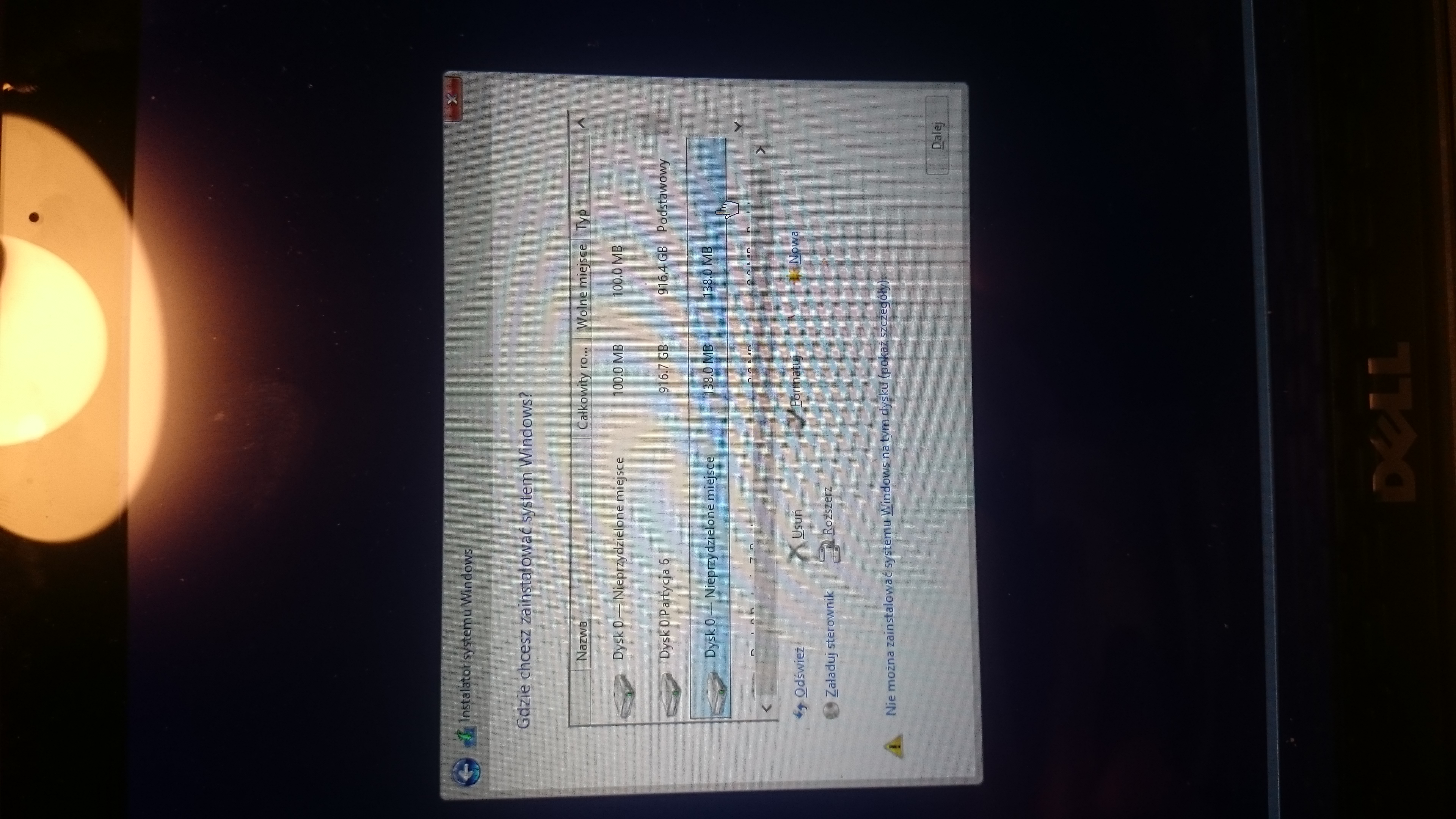 Dell 7537 - Jak wejść do BIOS po nieudanej instalacji Windows 10?