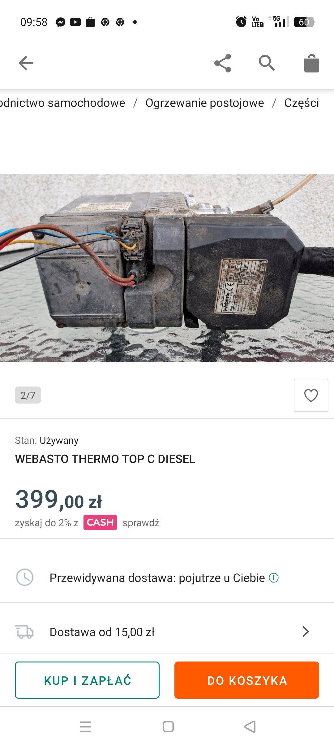 Schemat wtyczki Webasto Thermo Top C - podłączenie w garażu