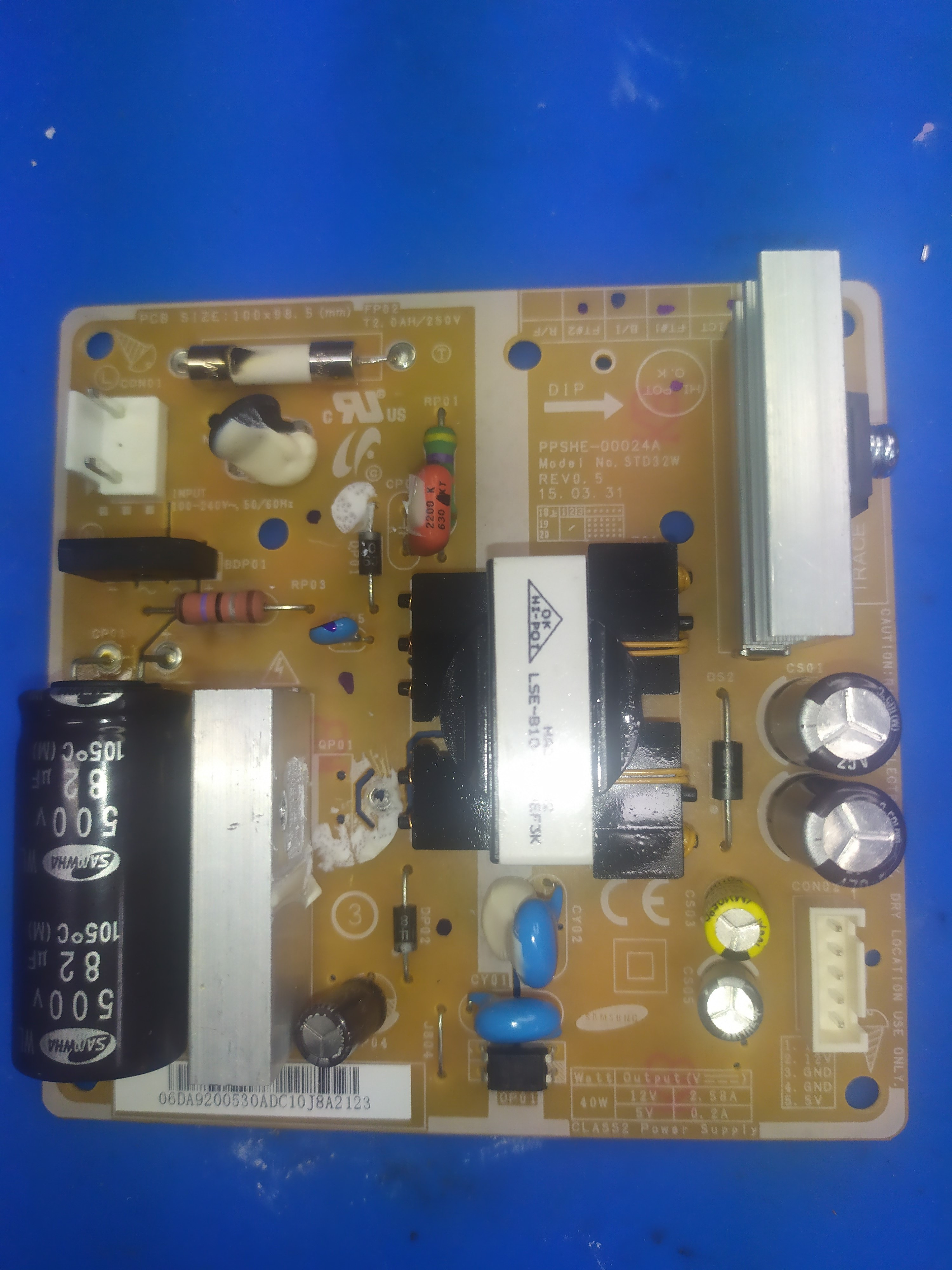 [Rozwiązano] Samsung NZ64K7757BK - Zasilacz PPSHE-00024A identyfikacja ...