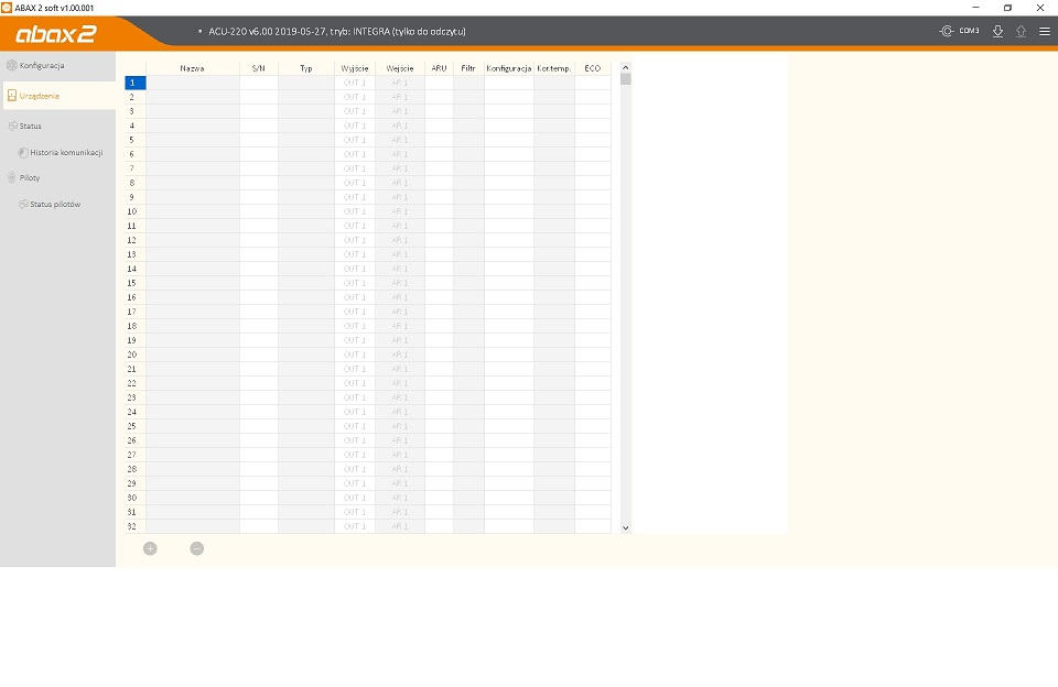 Jak zmienić status tylko do odczytu w Abax 2 Soft dla ACU-220?