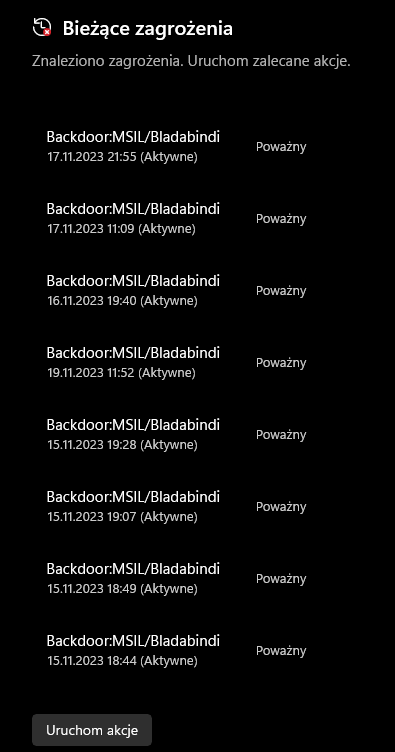 [Rozwiązano] Walka z wirusem "Backdoor:MSIL/Bladabindi".