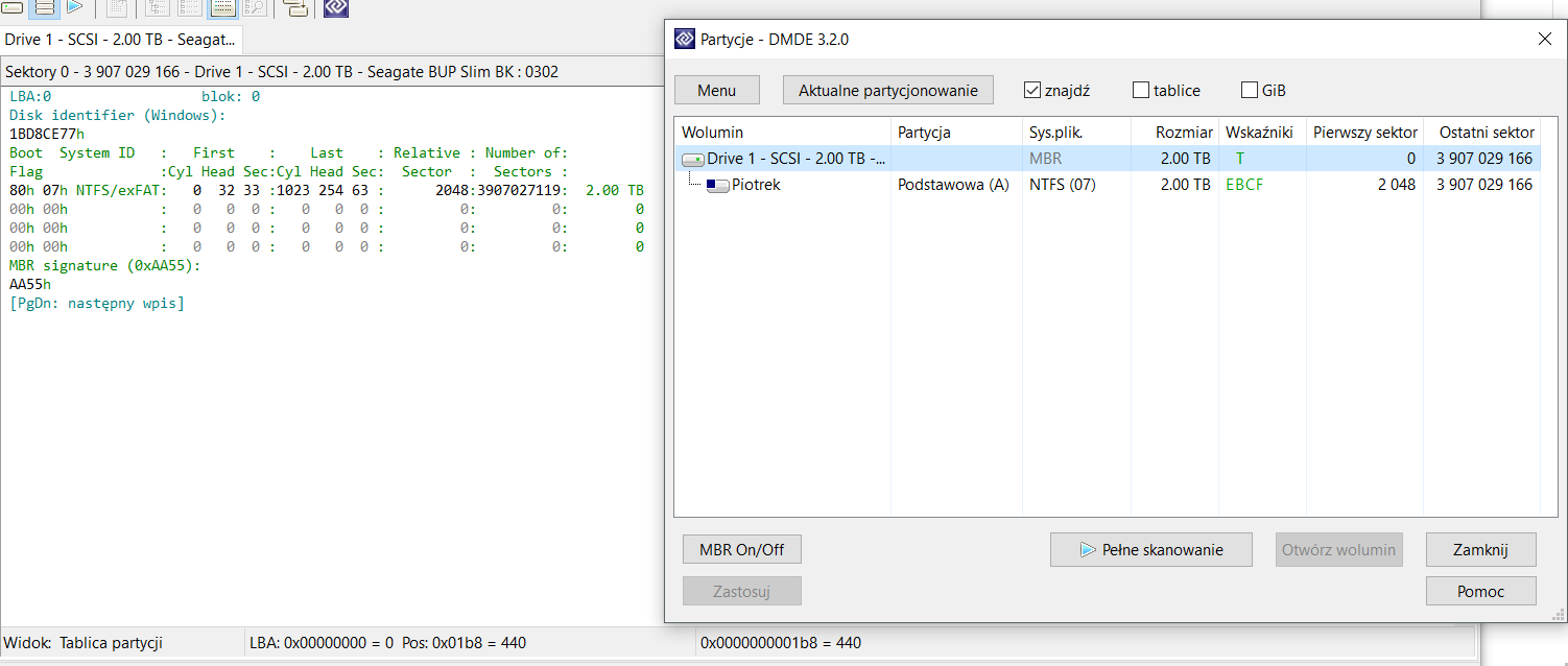 Seagate BUP Slim BK SCSI 2TB - Komputer widzi dysk, brak dostępu, 0GB w ...