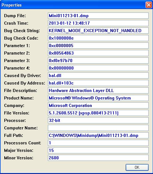 BCCode 100000d1 BCP1 000037A0 BCP2 00000010 BSP3 00000000