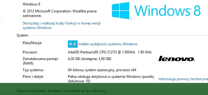 Lenovo - komputer z Windows 8 nie włącza się ponownie przy wychodzeniu ...