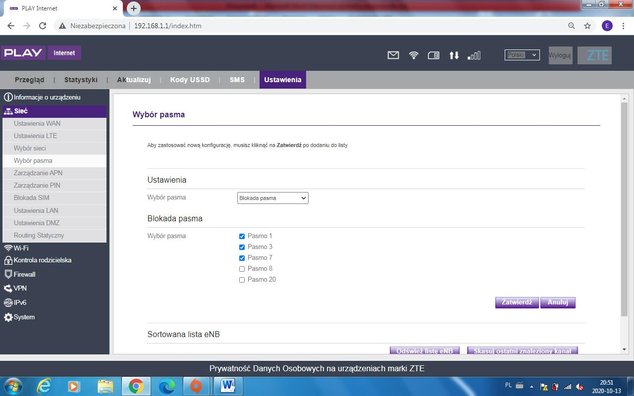ZTE LTE wf830 Router Troubleshooting: Internet Hangs, Band Settings ...