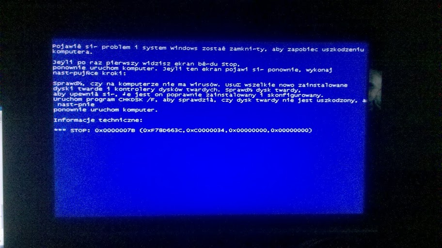 BSOD KERNEL_DATA_INPAGE_ERROR 0x0000007A na Windows 7 - jak naprawić?