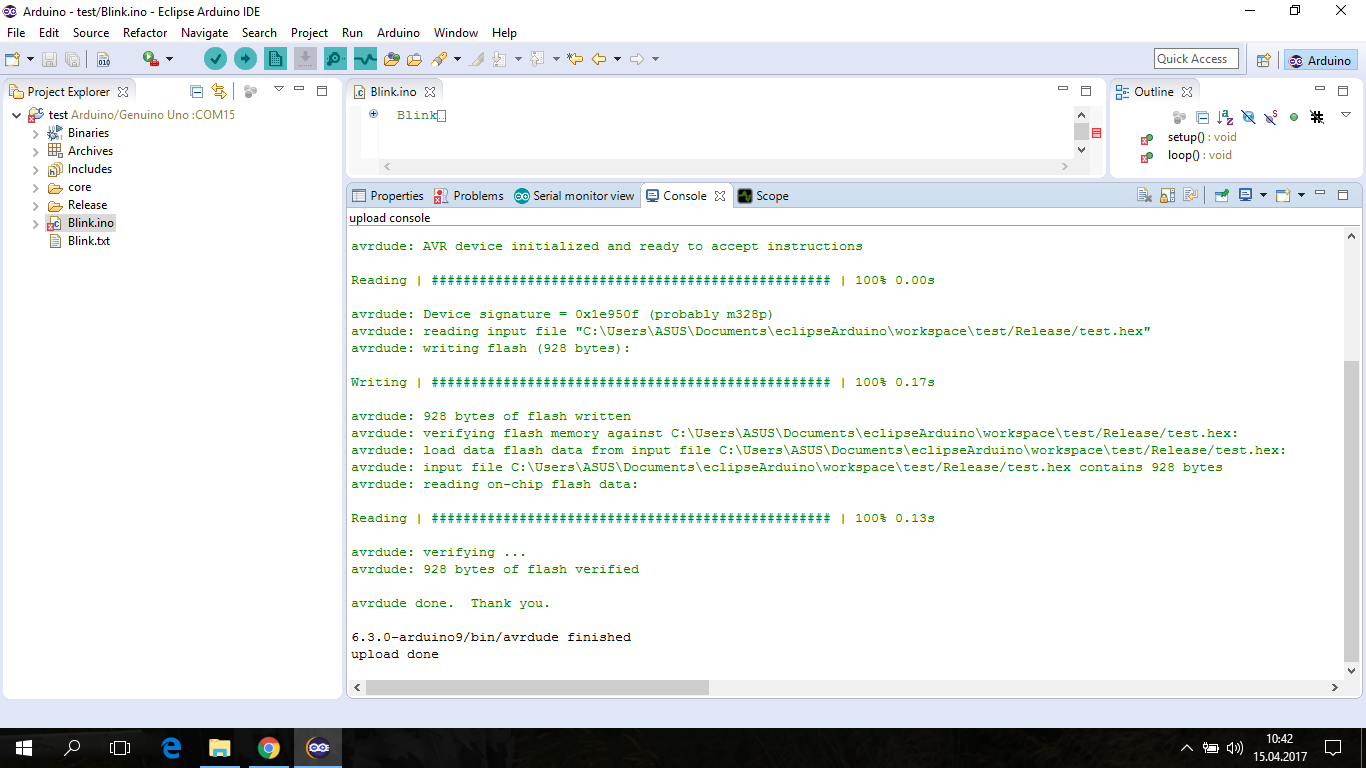 Konfiguracja Sloeber V4 z Eclipse - problem z ładowaniem programu do ...