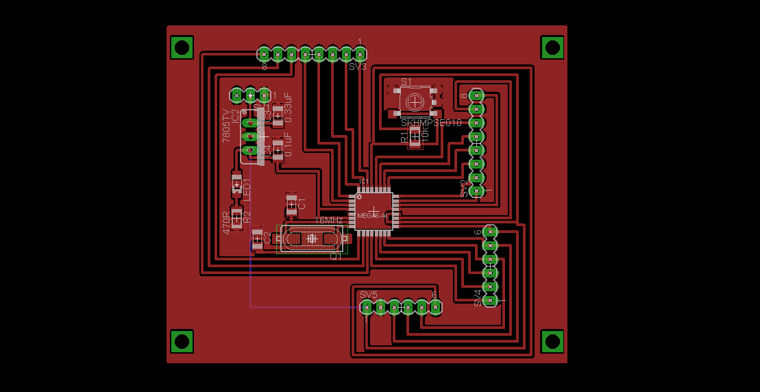Moduł dla Atmega8 SMD PCB jednostronne - fotochemia