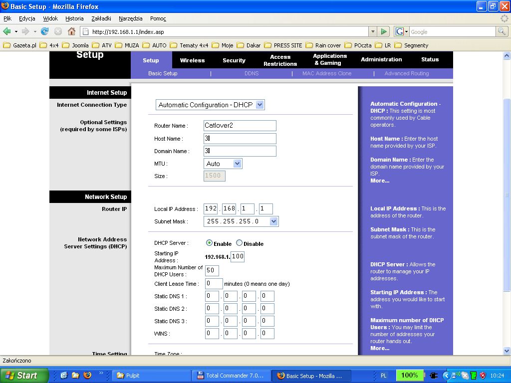 Laptop nie łączy się z internetem przez WiFi i kabel, Linksys RT31P2 i ...