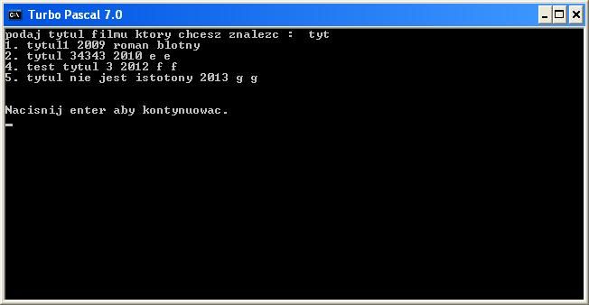 [Turbo Pascal] Zapis do pliku, szukanie, wyświetlanie danych