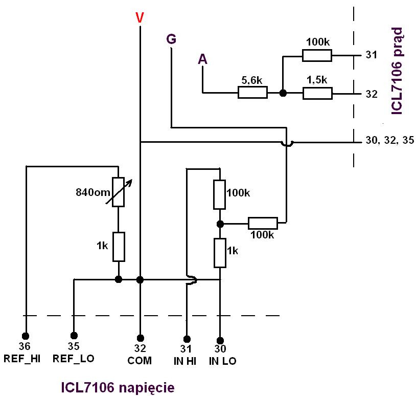 ICL7106 w zasilaczu czterokanałowym zapalił wszystkie segmenty wyświetlacza
